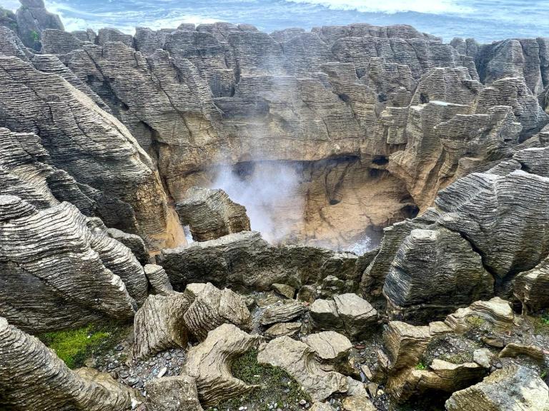 The Pancake Rocks in Punakaiki, a quick stop on our New Zealand ...